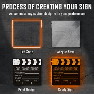 Clapperboard Led Sign, Movie Clapboard Neon Sign, Cinema Neon Sign ...