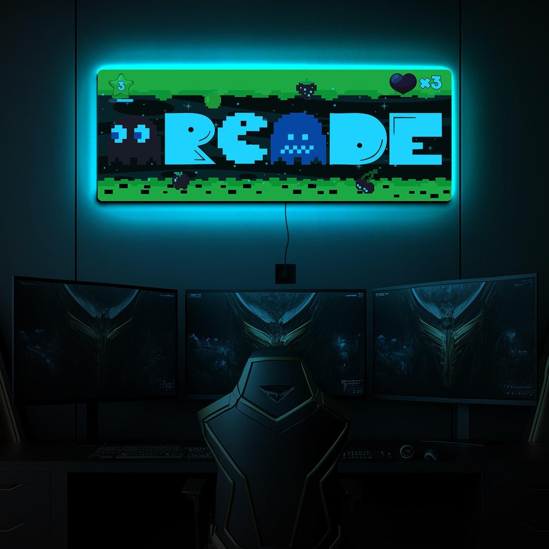 Retro Arcade Neon Sign, Gaming Neon Sign, Arcade Game Led Sign, Game ...