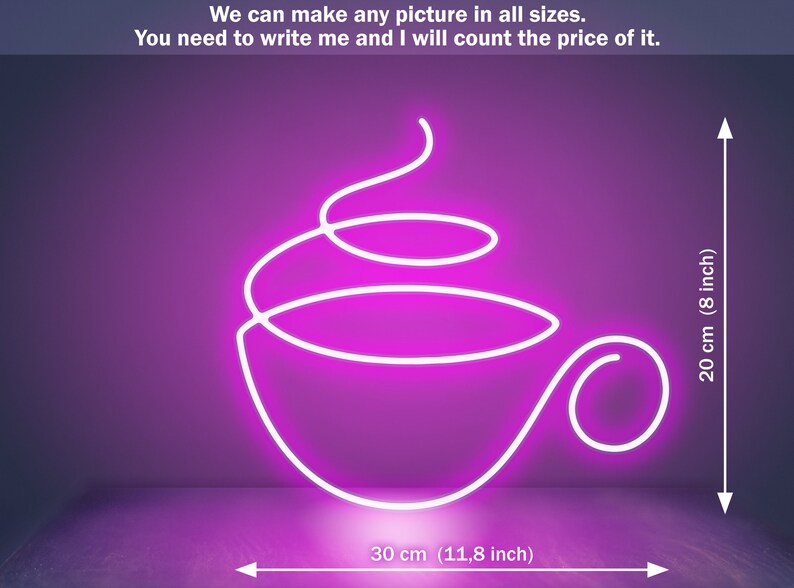 Coffee Neon Signcoffee Neon Lightneon Sign Coffeeneon Sign | Etsy