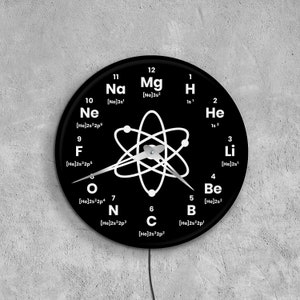 Periodic Table Clock, Chemistry Clock, Led Wall Clock, Science Clock ...