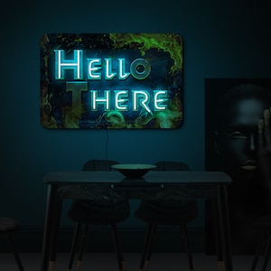 Hell Here Neon Sign, Hello There Neon Sign, Halloween Neon Sign, Horror ...