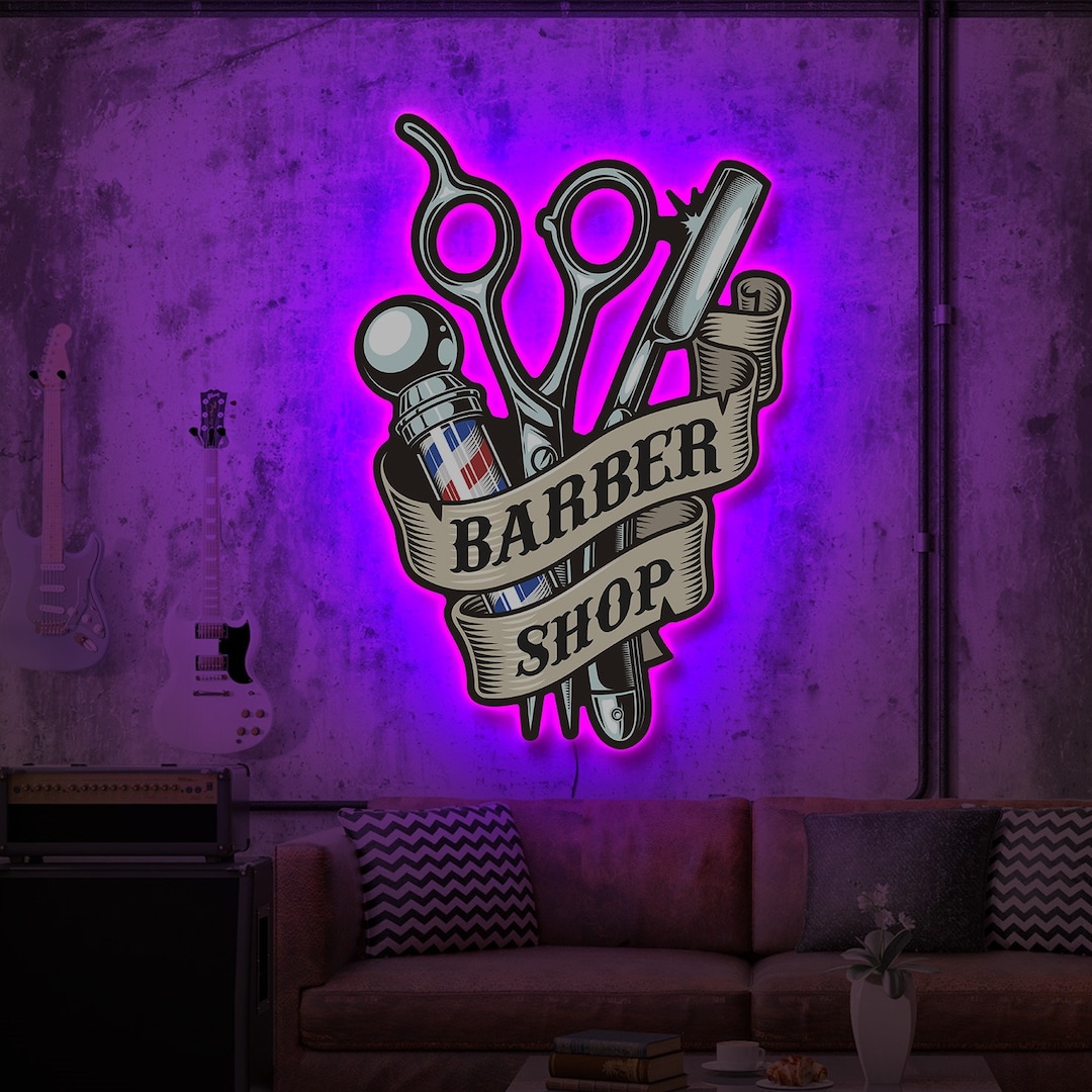 Barbershop Neon Light Sign, Barber Shop Led Sign, Hairdresser Light ...