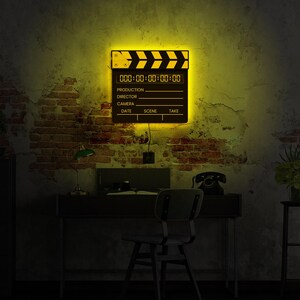 Clapperboard Led Sign, Movie Clapboard Neon Sign, Cinema Neon Sign ...