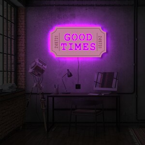 Good Times Ticket Light, Ticket Neon Sign, Good Times Led Sign, Cinema ...