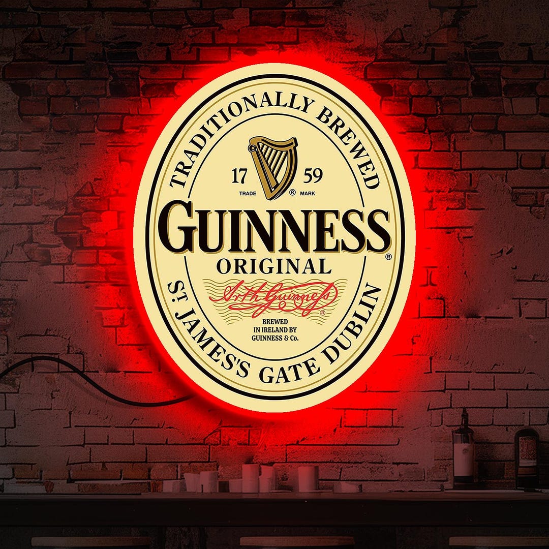 Guinness Neon Sign, Guinness Led Sign, Beer Neon Sign, Bar Led Sign ...