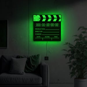 Clapperboard Led Sign, Movie Clapboard Neon Sign, Cinema Neon Sign ...