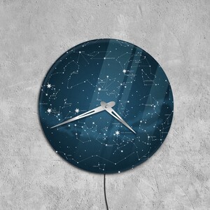 Star Map Clock, Constellation Clock, Celestial Clock, Astrology Clock ...