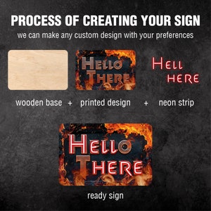 Hell Here Neon Sign, Hello There Neon Sign, Halloween Neon Sign, Horror ...