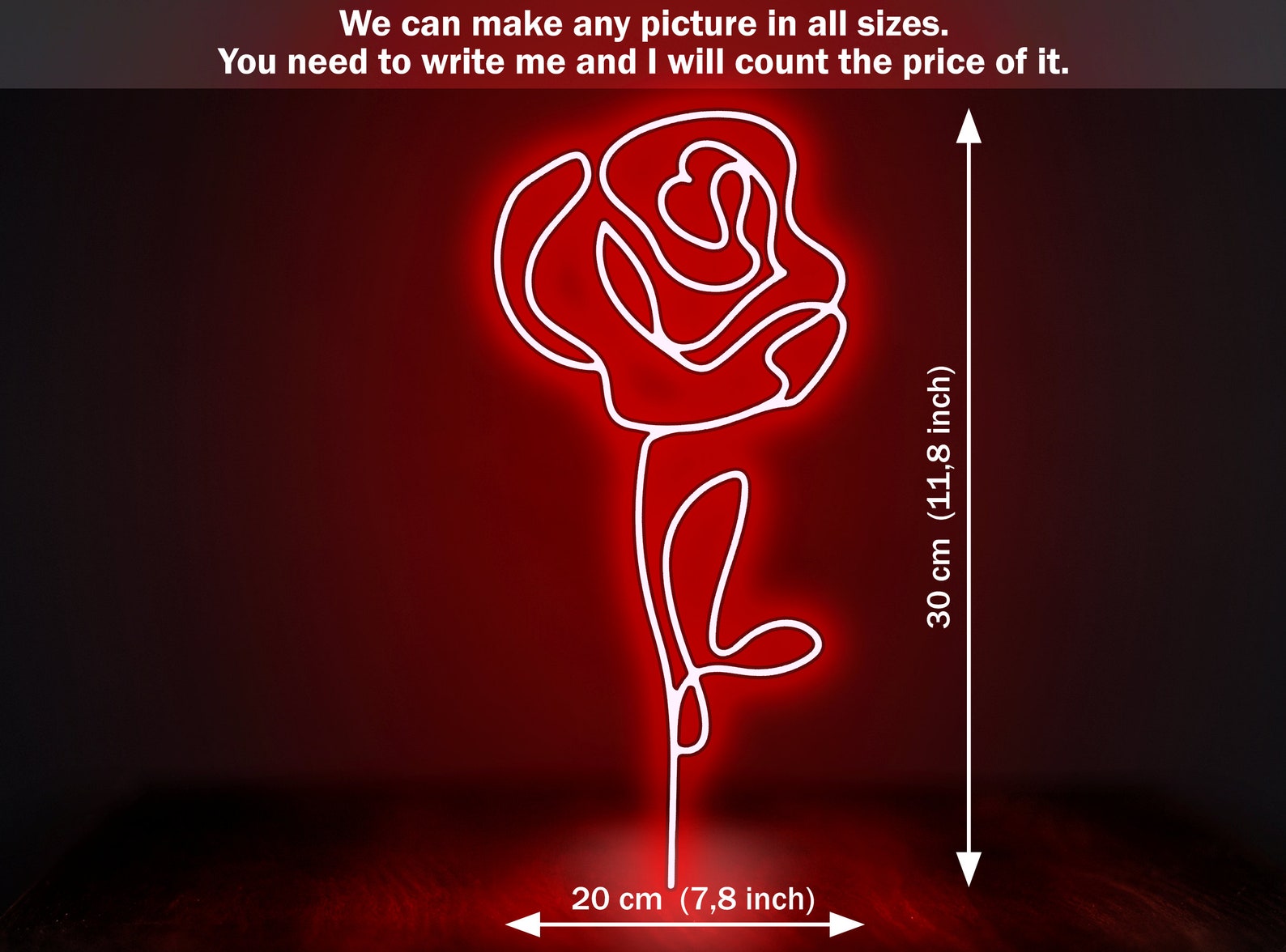 Rose Neon Signrose Neon Lightrose Neon Signs for | Etsy