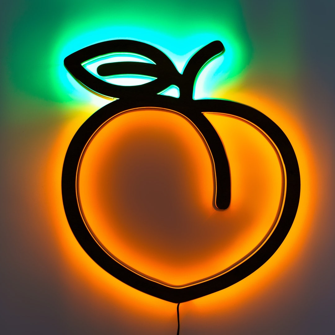 Peach Neon Sign, Peach Neon Light, Fruit Neon Sign, Summer Neon Sign ...