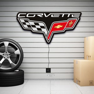 Corvette Neon Sign, Corvette Led Sign, Corvette Garage Sign, Corvette ...