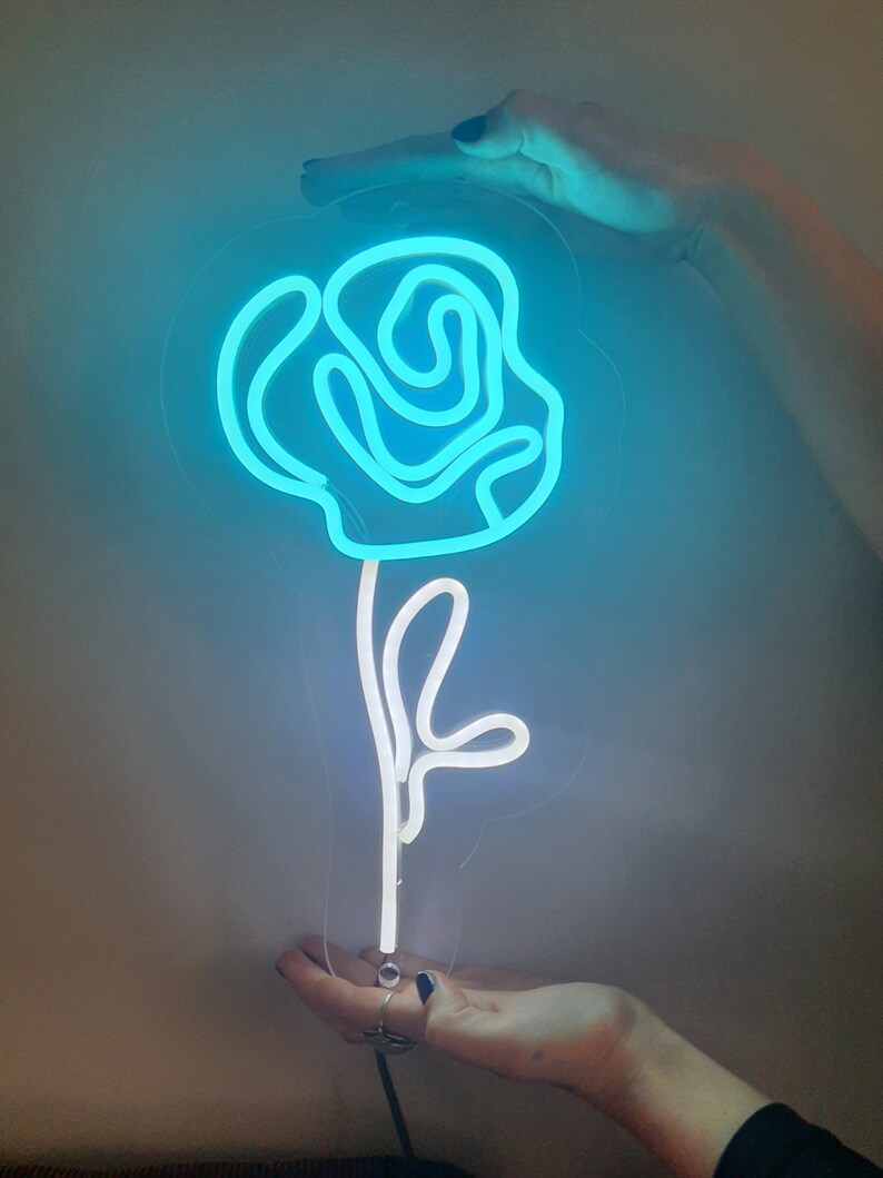 Rose Neon Signrose Neon Lightrose Neon Signs for - Etsy