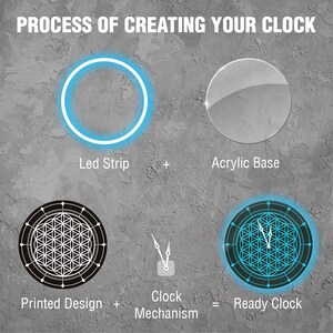 Flower of Life Clock, Mandala Wall Clock, Led Wall Clock, Mandala Led ...