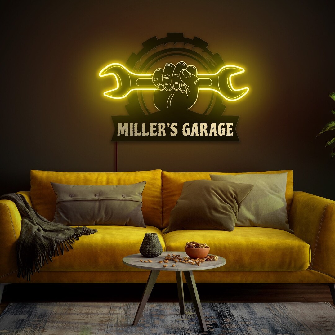 Custom Garage Neon Sign, Garage Led Sign, Custom Workshop Sign ...
