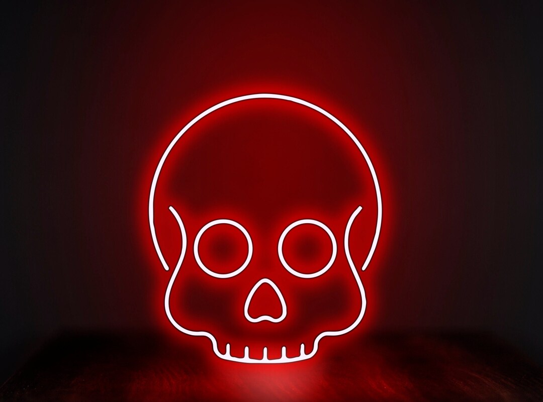 Skull Neon Sign,skull Led,neon Sign Skull,neon Sign Bedroom Wall,skull ...