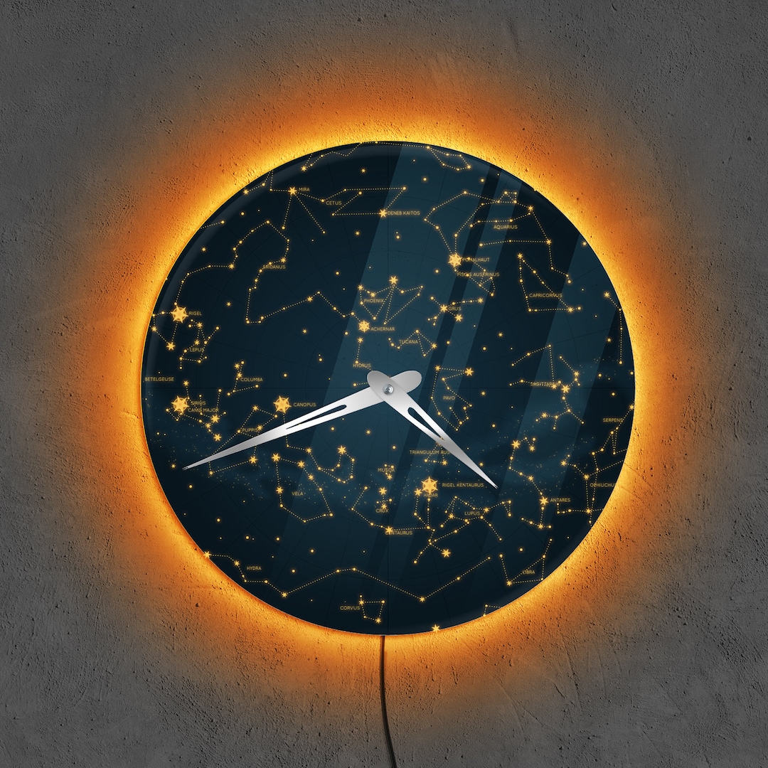 Star Map Clock, Celestial Clock, Constellation Clock, Stellar Clock ...