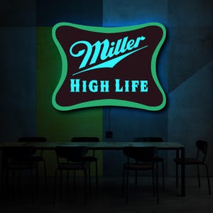 Miller High Life Neon Sign, Miller Light Sign, Beer Neon Sign, Miller ...