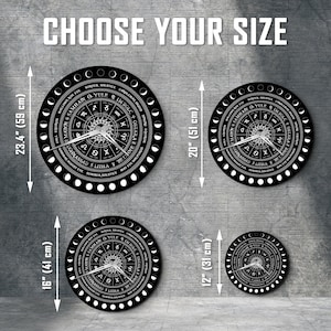 Lunar Wall Clock, Moon Phase Clock, Astrology Wall Clock, Led Wall ...