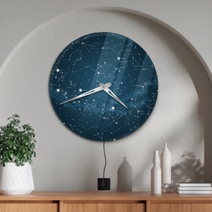Star Map Clock, Constellation Clock, Celestial Clock, Astrology Clock ...
