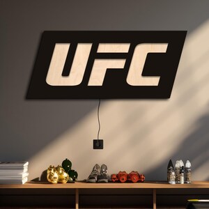 Ufc Led Sign, Ufc Neon Light, Ufc Light up Sign, Ufc Logo Sign, Box ...