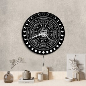 Lunar Wall Clock, Moon Phase Clock, Astrology Wall Clock, Led Wall ...