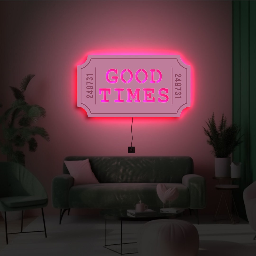 Good Times Ticket Light, Ticket Neon Sign, Good Times Led Sign, Cinema ...