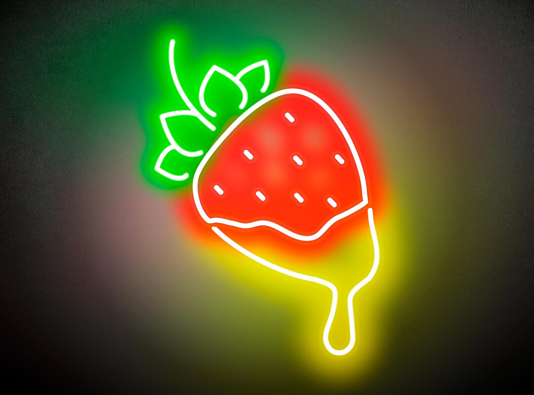 Strawberry Neon Sign,strawberry Wall Decor,strawberry Wall Art,neon ...