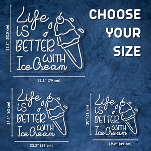 Ice Cream Neon Sign, Ice Cream Shop Sign, Ice Cream Led Sign ...