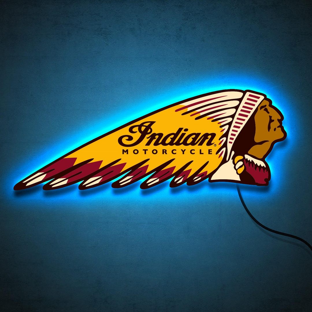 Indian Motorcycle Lighted Sign, Motorcycle Neon Sign, Indian Motorcycle ...