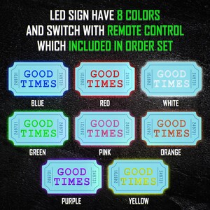 Good Times Ticket Light, Ticket Neon Sign, Good Times Led Sign, Cinema ...