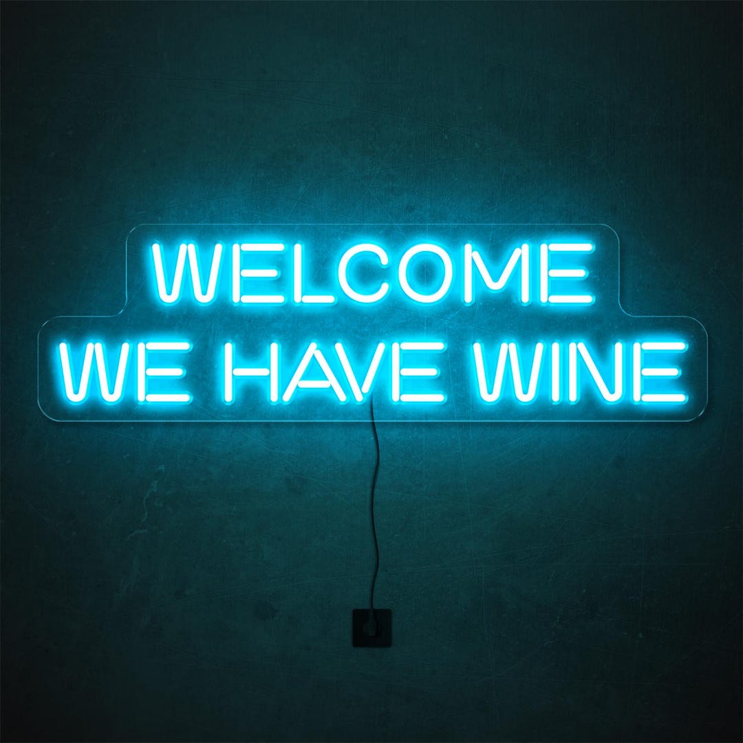 Welcome We Have Wine Sign, Wine Neon Sign, Neon Bar Sign, Home Bar Neon ...