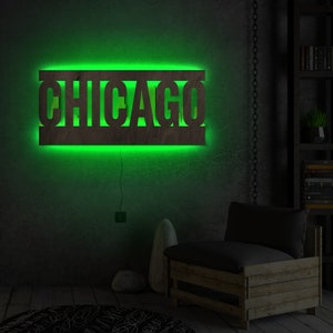 Chicago Skyline Neon Sign, Chicago Skyline Led, Chicago Neon Light ...