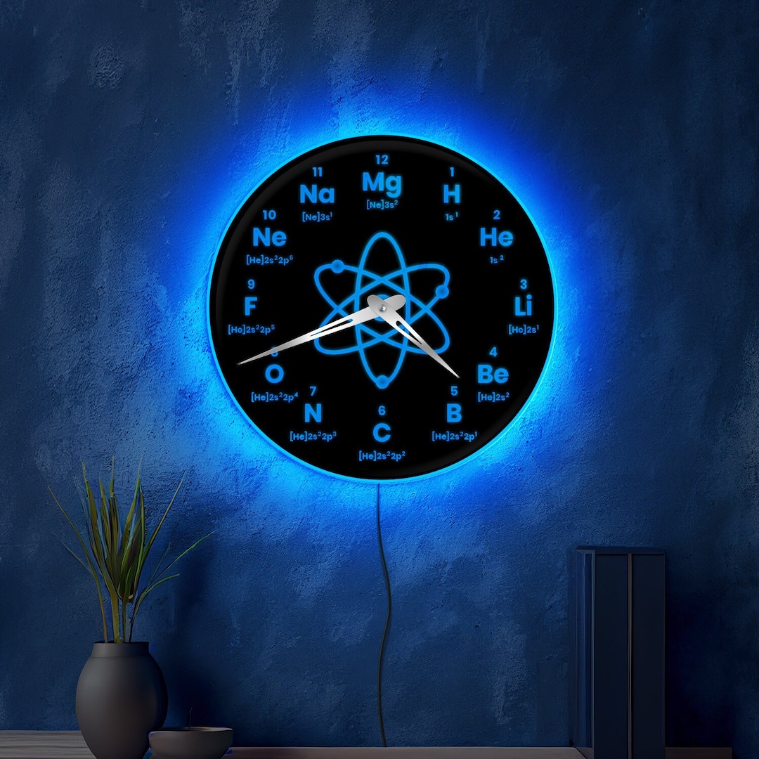 Periodic Table Clock Light, Chemistry Clock, Science Clock, Chemistry ...