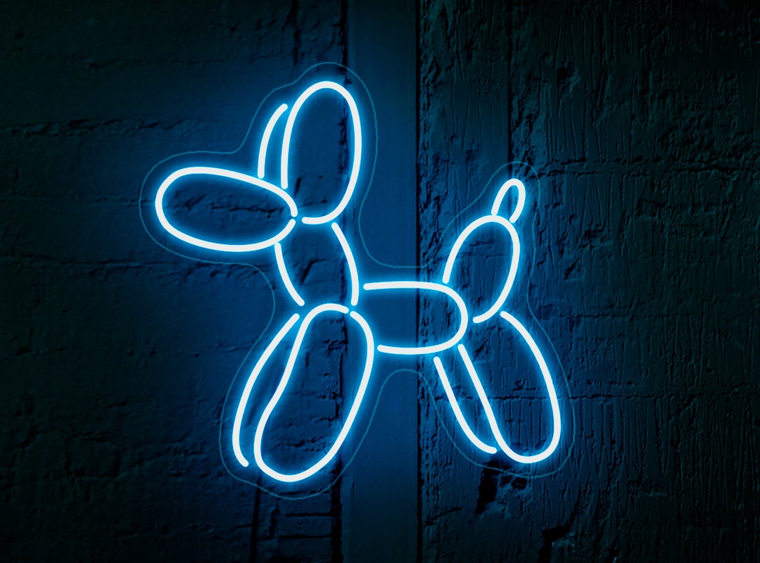 Balloon Dog Led Sign, Cute Dog Neon Light, Balloon Dog Decor, Dog Neon ...