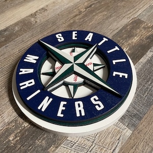 3D Seattle Mariners Wall Art, Stacked Wood Mariners Sign, Mariners ...