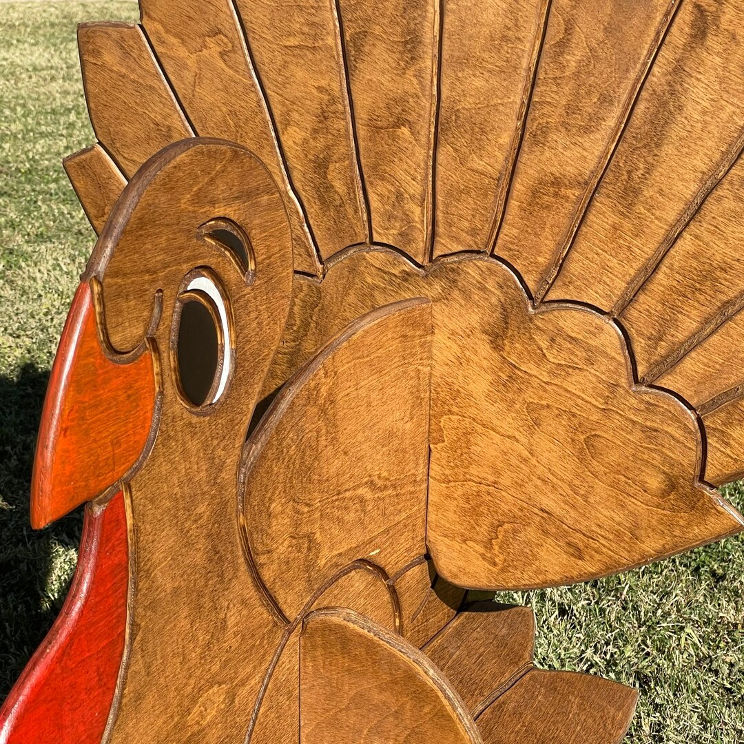 Large 24 Ply Wood Turkey Sculpture Thanksgiving Decor Turkey - Etsy