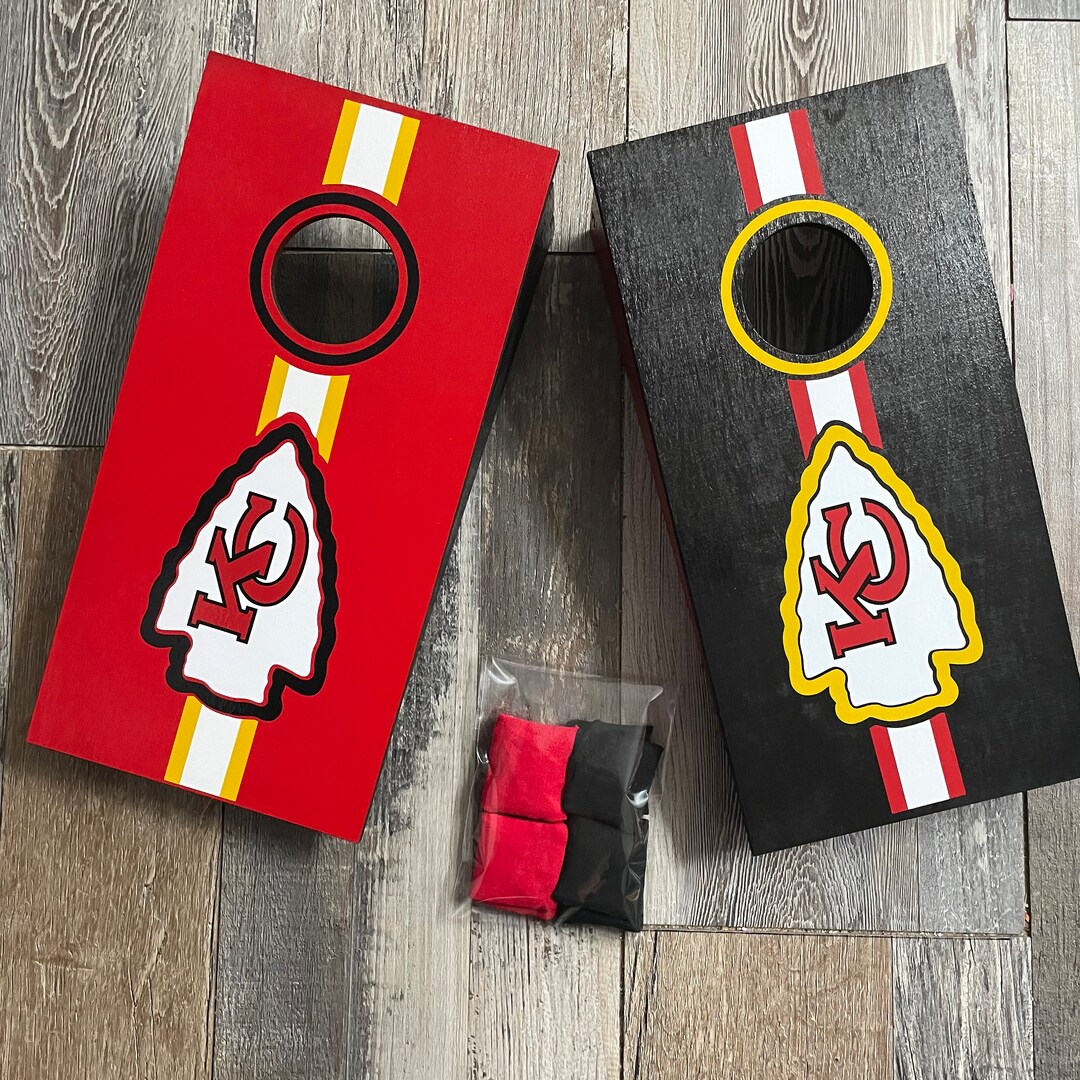 Kansas City Chiefs Mini Cornhole Boards Table Top Cornhole - Etsy