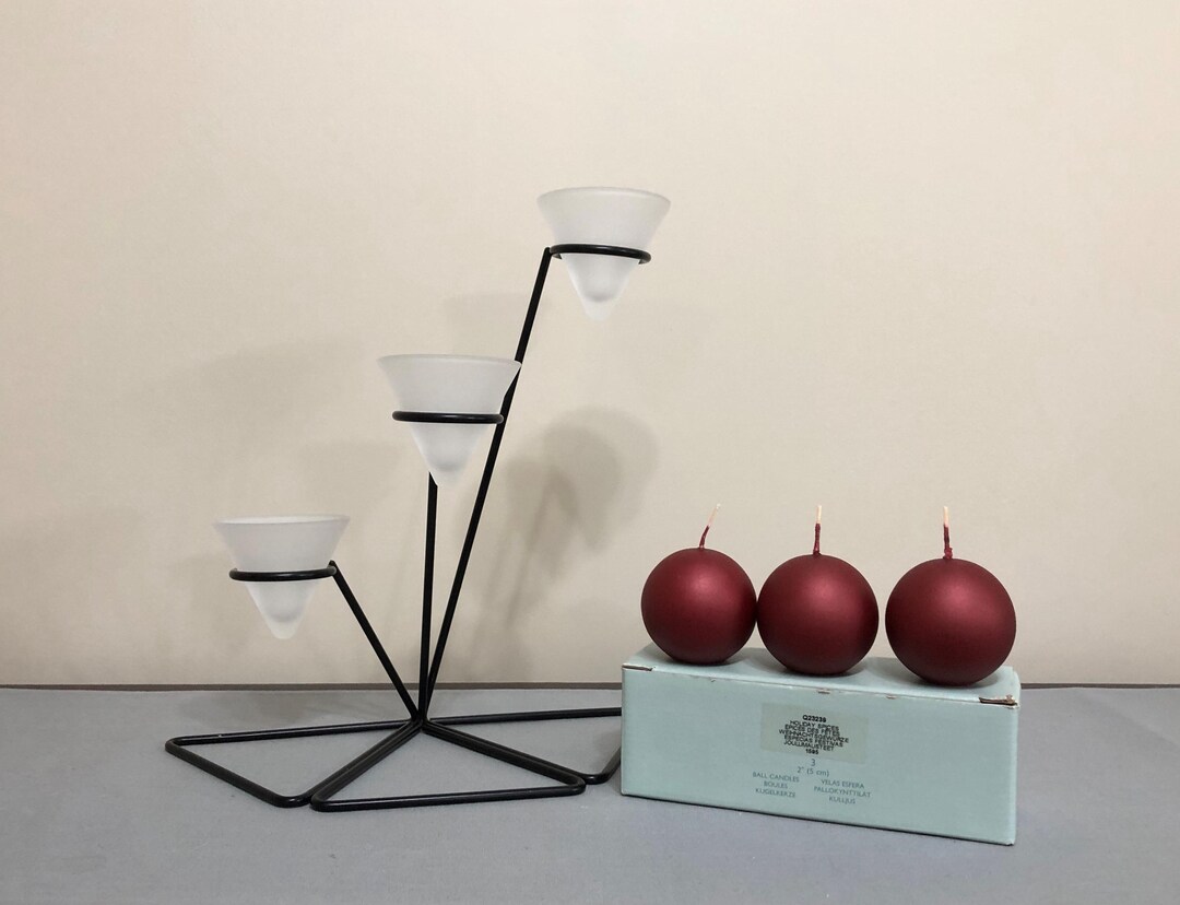 P0359 Partylite Intrigue Candle Holder With Mini Ball Candles - Etsy