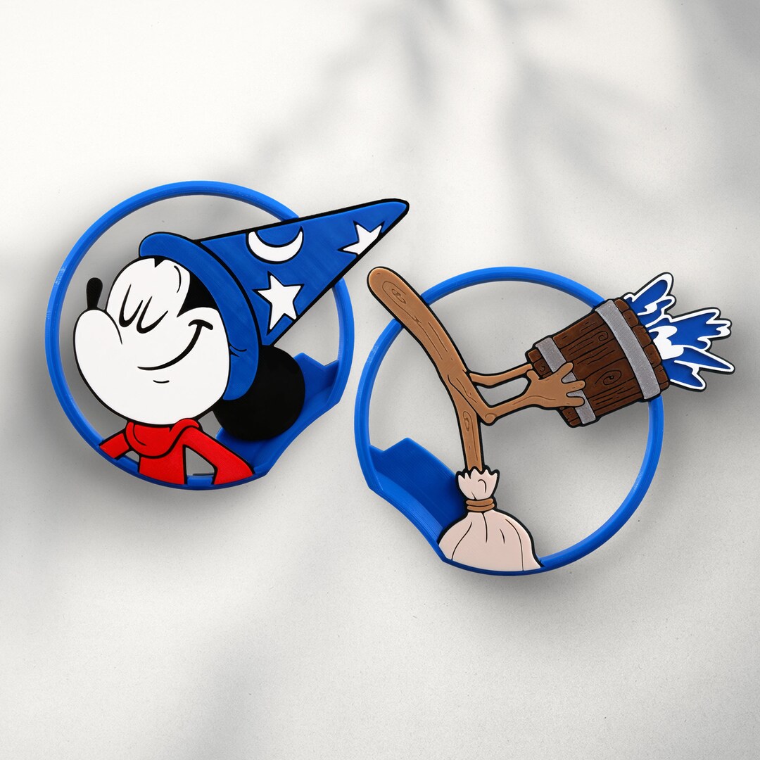 Sorcerer Mickey and Mop Set of 3D Printed Interchangeable Magnetic ...