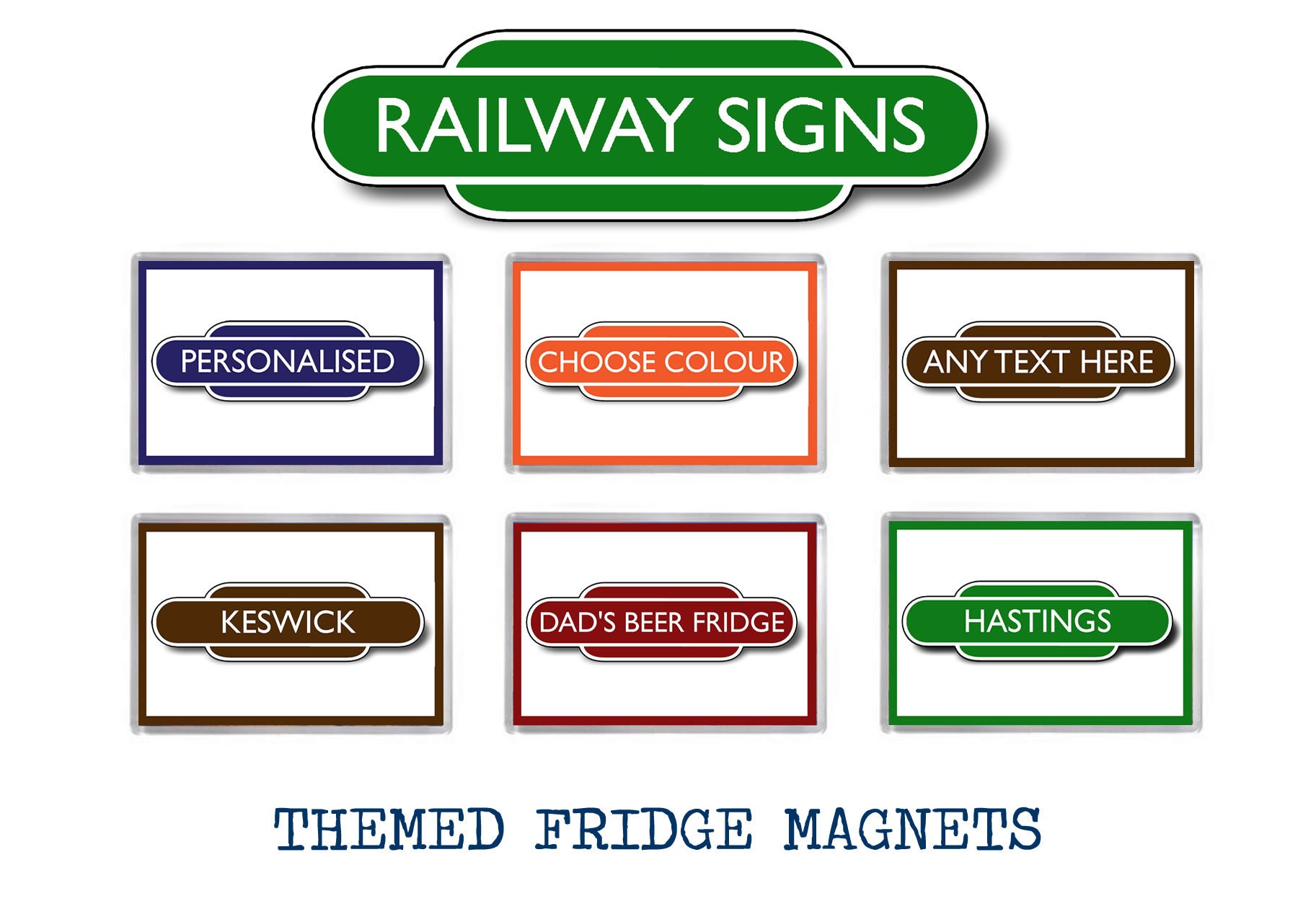 PERSONALISED RAILWAY STATION Trackside/platform Sign Themed Fridge ...