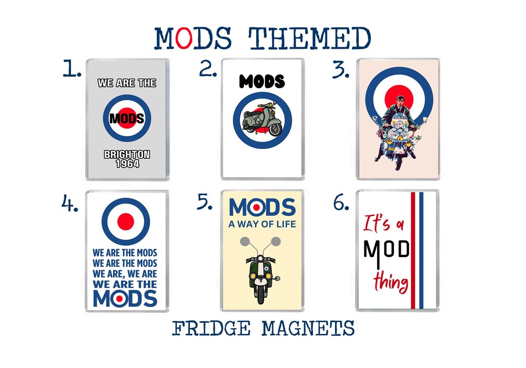 MODS / We Are the Mods Themed Fridge Magnets - 6 Designs to Choose From ...