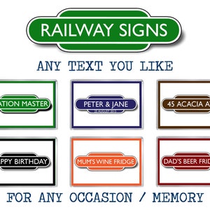 PERSONALISED RAILWAY STATION Trackside/platform Sign Themed Fridge ...