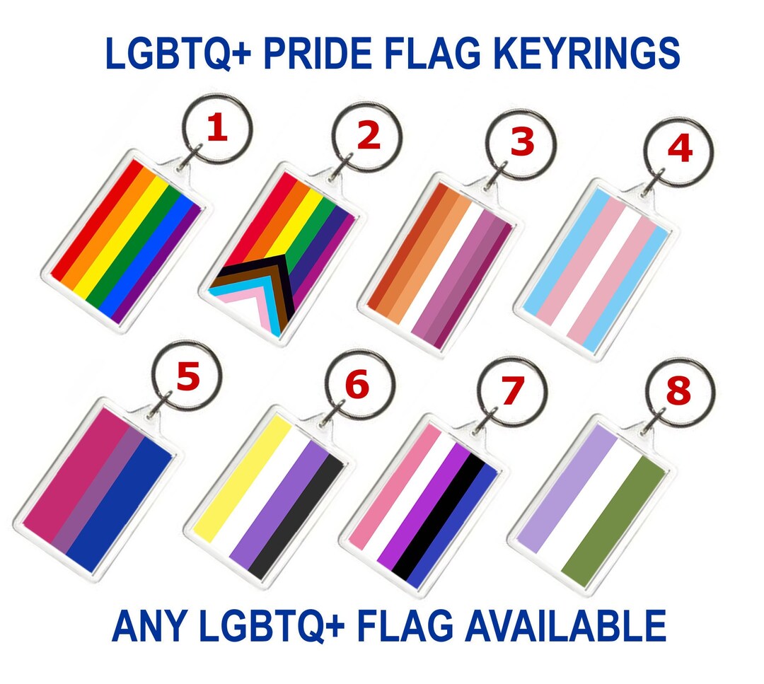 LGBTQ+ Pride Flag Themed Keyrings / LGBT Keyrings / LGBTQIA+ Pride Flag ...