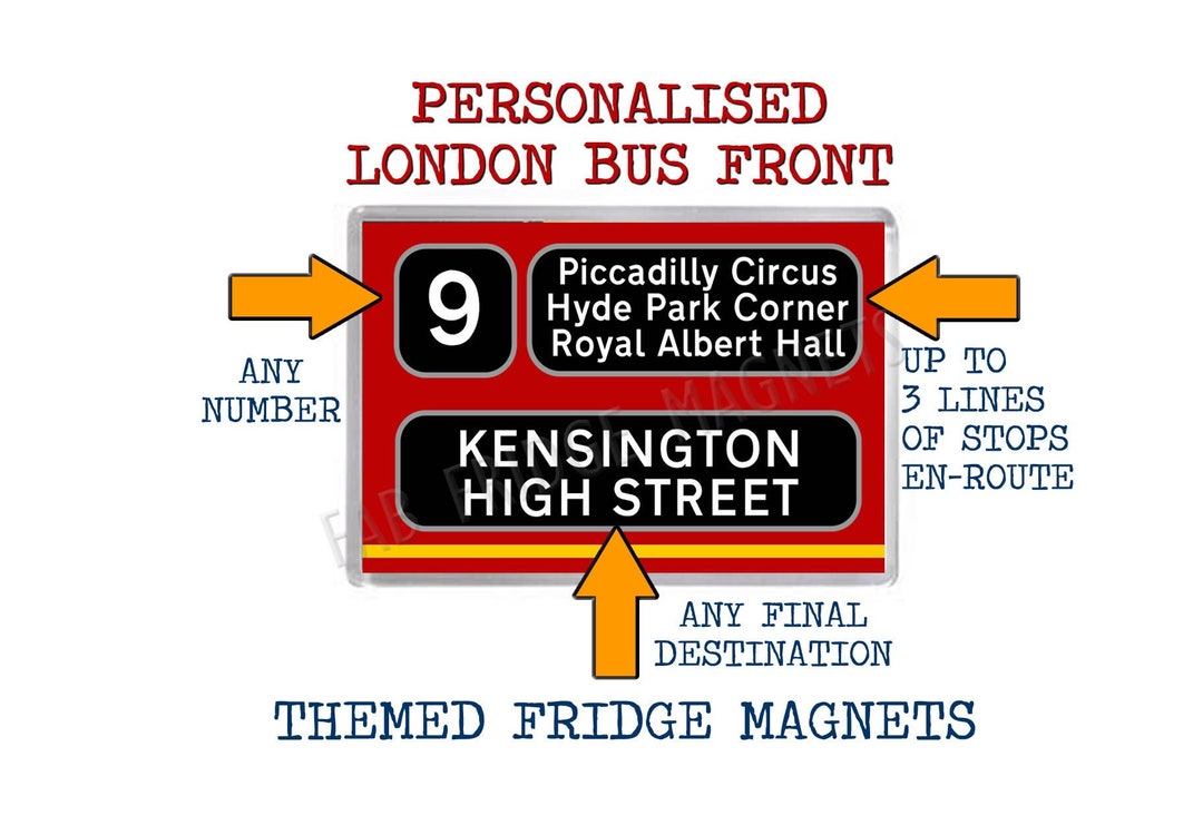 PERSONALISED Iconic Red London Bus Front Sign - Any Number, Any ...