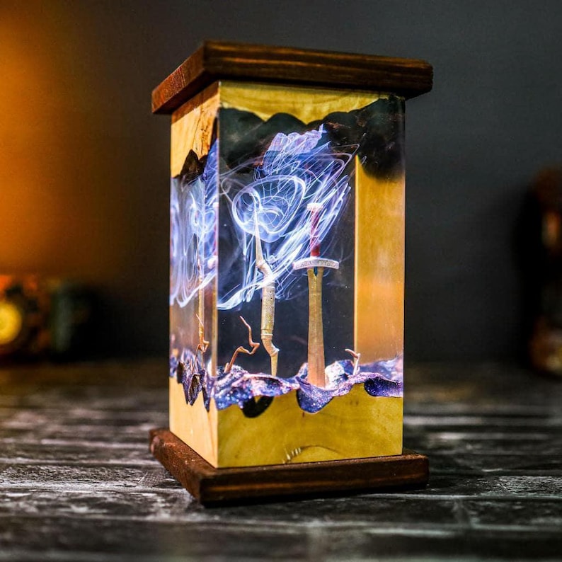 Riptide Percy Jackson Sword Lamp, Mythology Inspired Resin Art Night ...