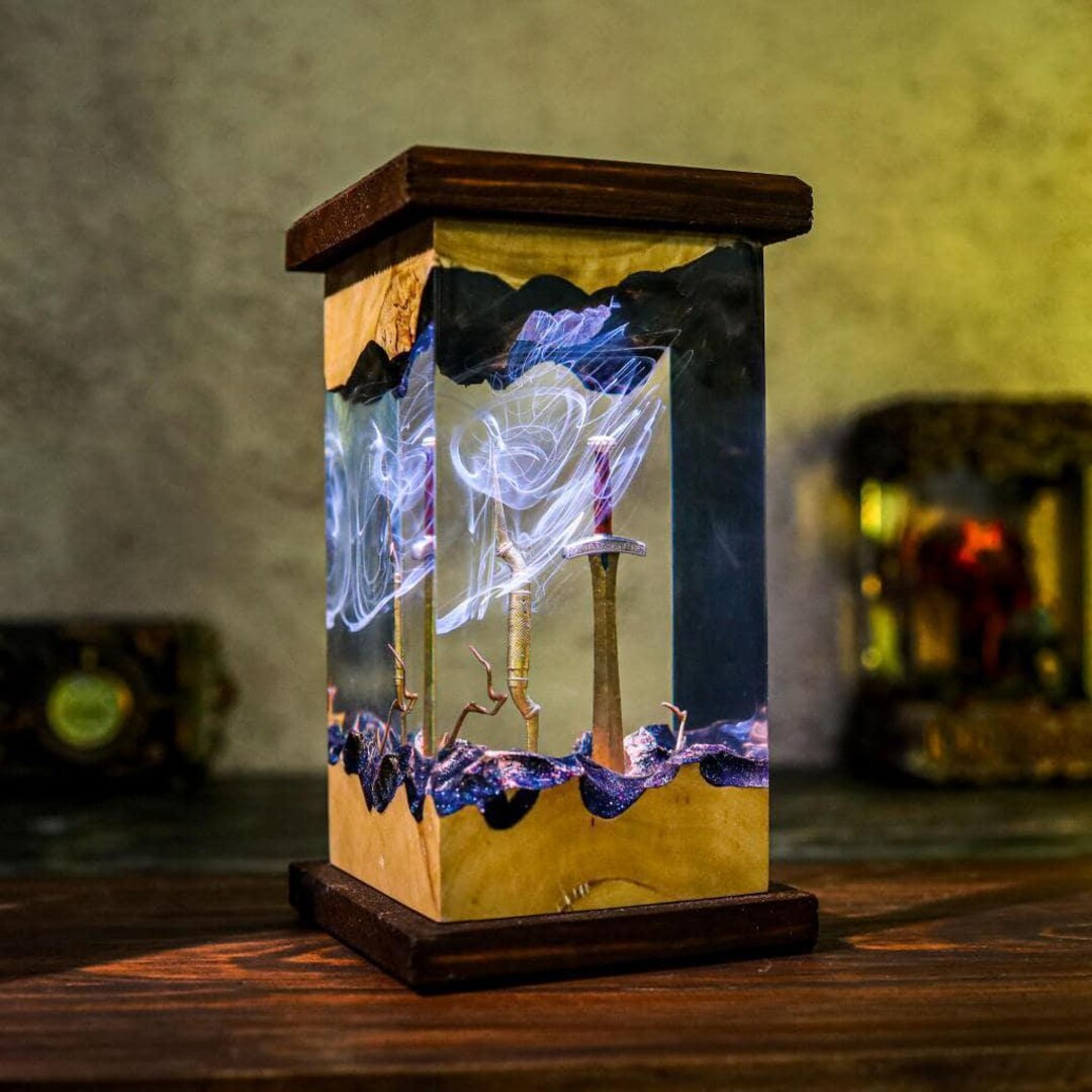 Riptide Percy Jackson Sword Lamp, Mythology Inspired Resin Art Night Light, Unique Fantasy Book ...