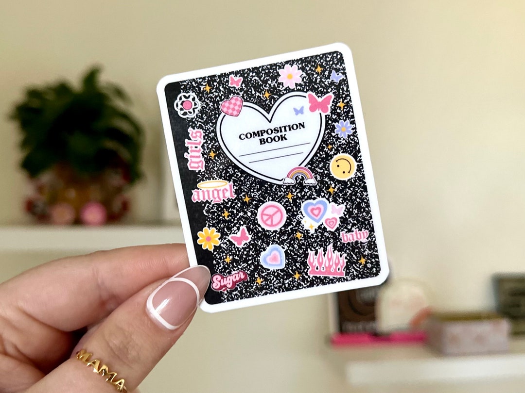 2000s Composition Notebook Waterproof Sticker, Mental Health Stickers ...