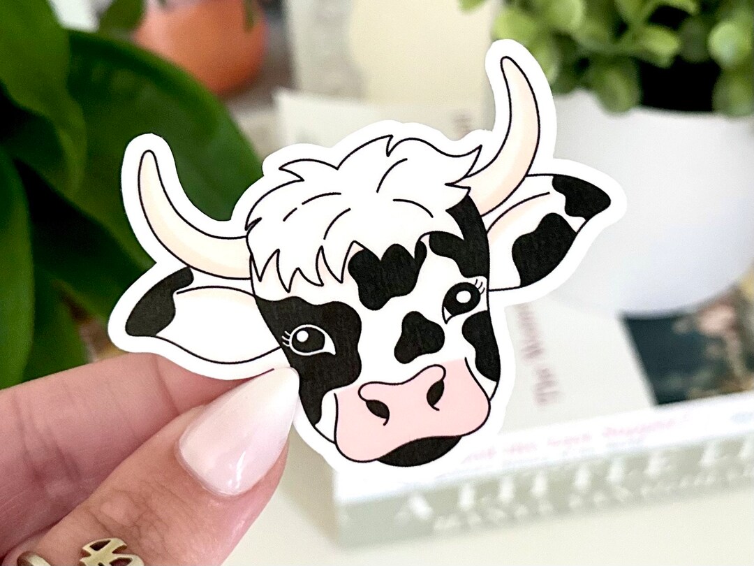 Cow Waterproof Sticker, Cute Farm Animals, Highland Cows, Farmer, Lover ...