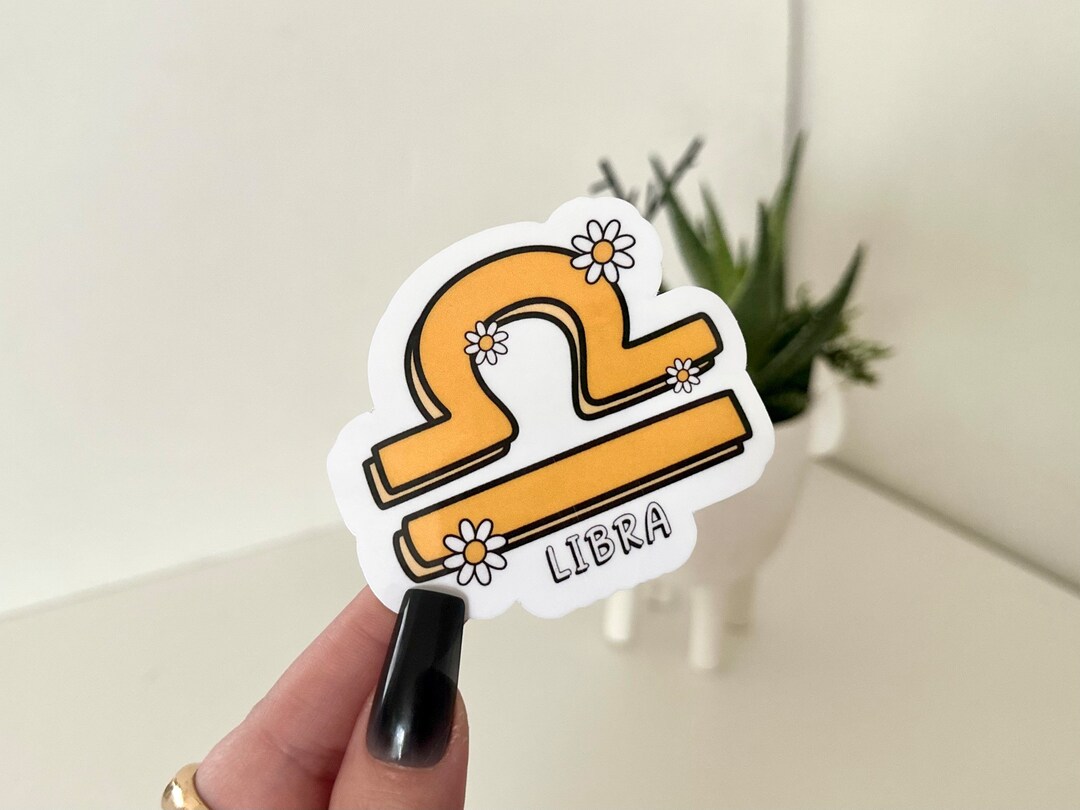 Libra Waterproof Sticker, Zodiac Signs, Astrology Stickers, Trendy ...