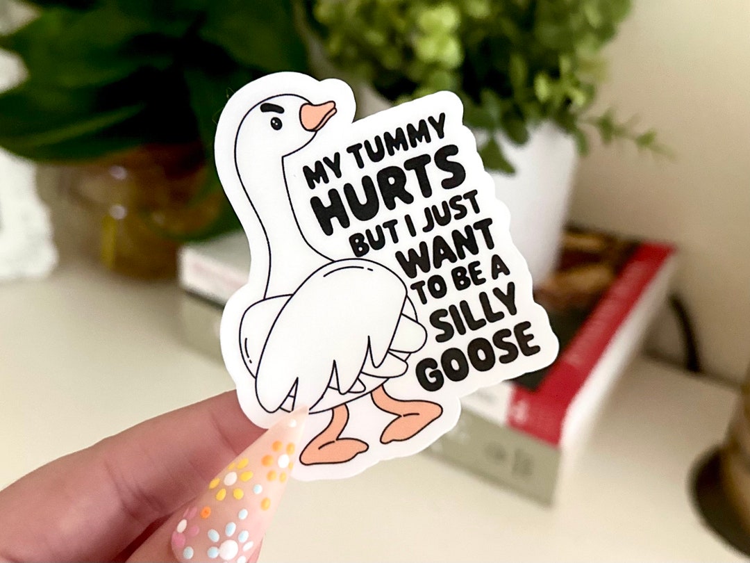 Silly Goose Waterproof Sticker: Funny Mental Health, Handdrawn Art - Etsy